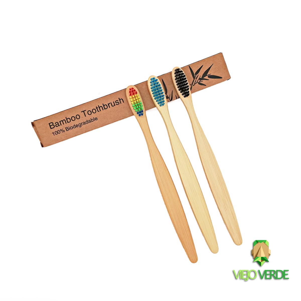 Cepillos De Dientes De Bambú Biodegradables Viejo Verde