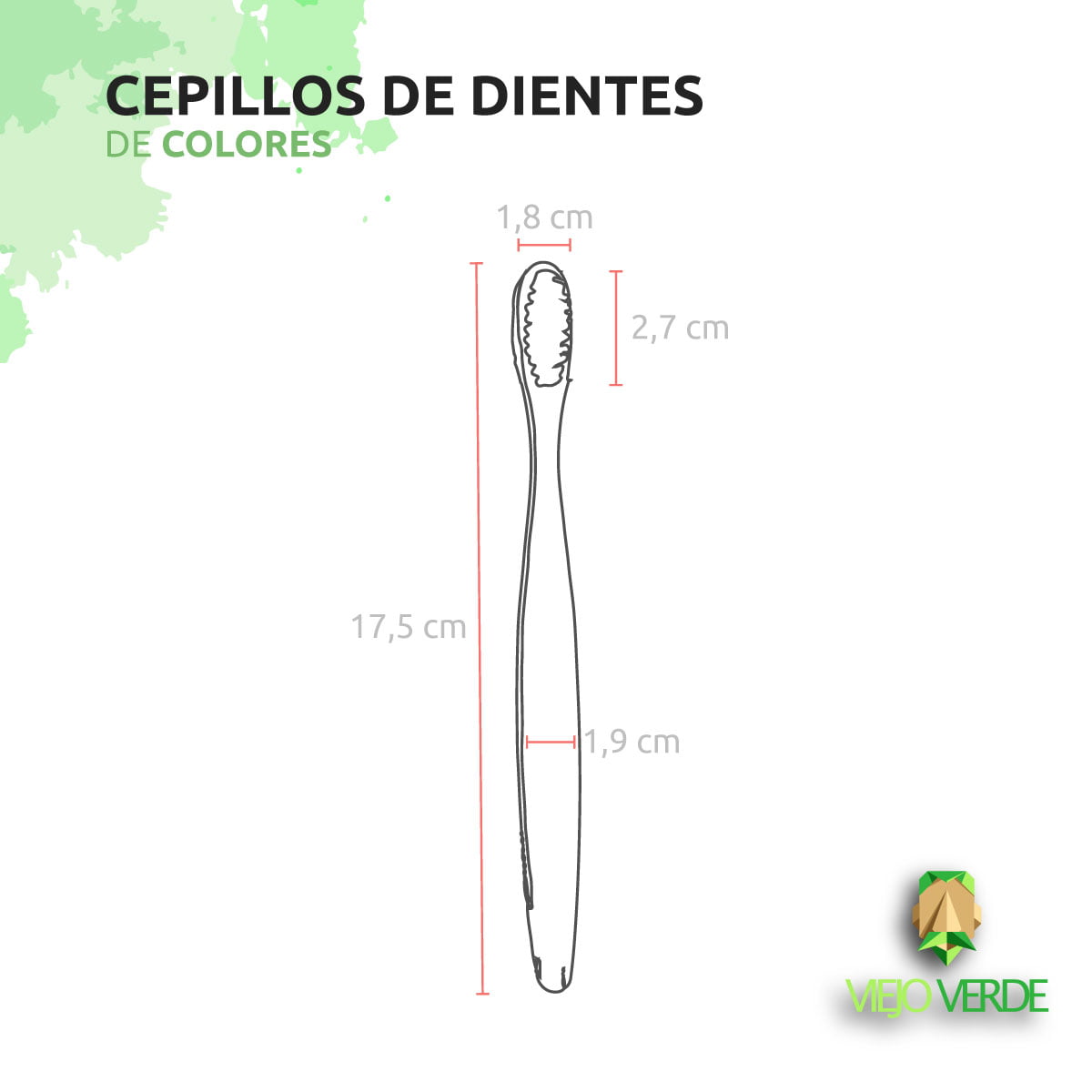 Cepillos De Dientes De Bambú Biodegradables Viejo Verde
